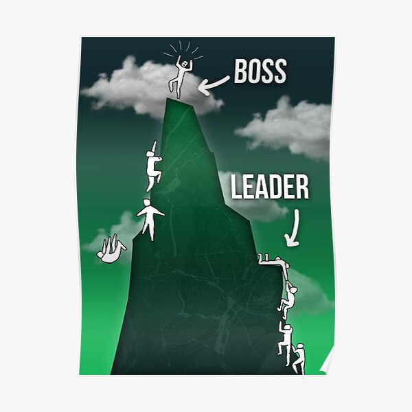 "Boss vs Leader Print Inspirational Leadership Gift Illustration ...