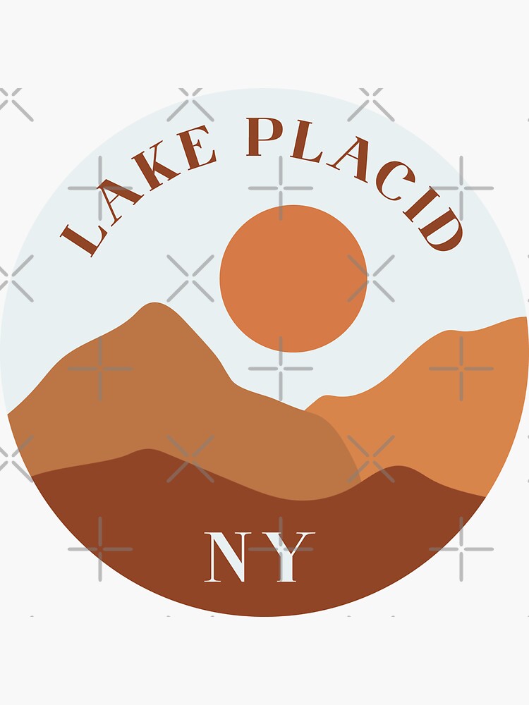 "Lake Placid, New York terracotta landscape" Sticker by InvestingRoad ...