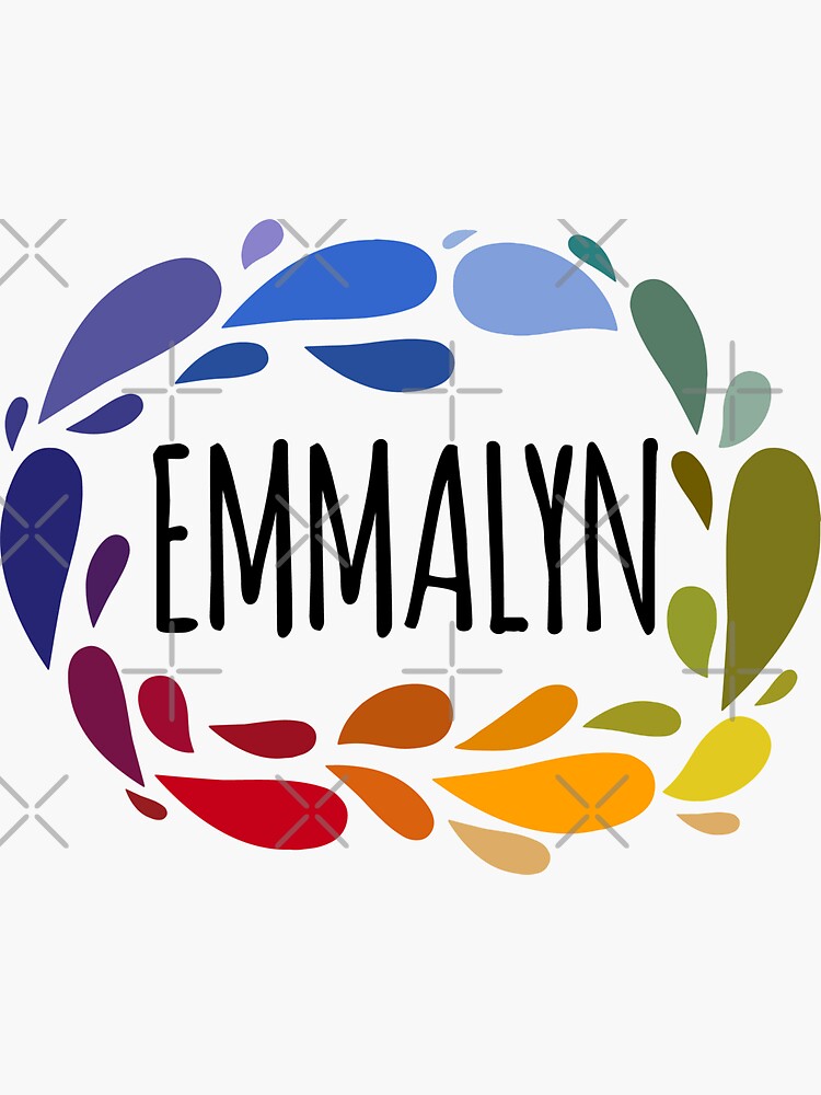 "Emmalyn Name Cute Colorful Gift Named Emmalyn" Sticker by kindxinn ...