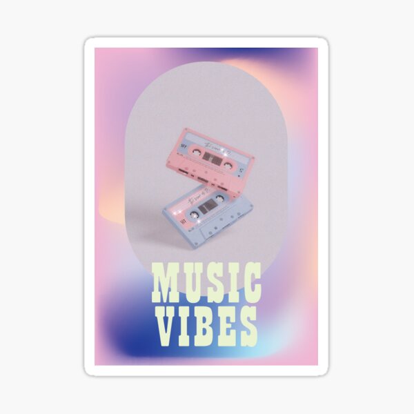 "Music Vibes Aesthetic" Sticker for Sale by YoungMNdesigner | Redbubble