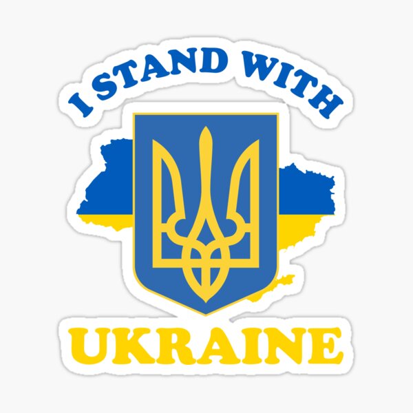 "I STAND WITH UKRAINE" Sticker by place-design | Redbubble