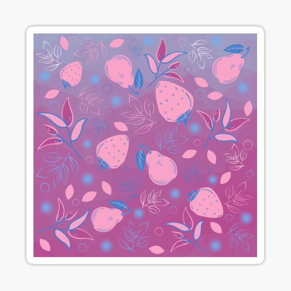"It 's raining Pink Fruit." Sticker by anneliesfineart | Redbubble