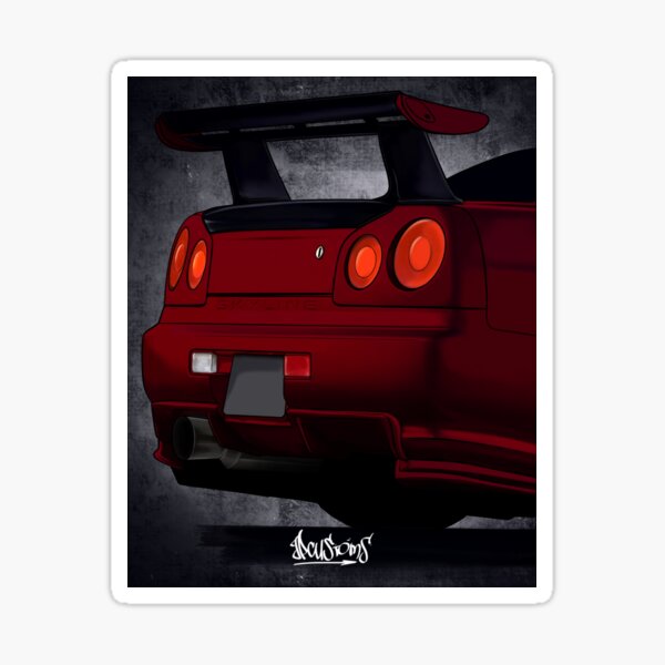 "Nissan Skyline R34 GTR JDM " Sticker by JDMCarStuff | Redbubble