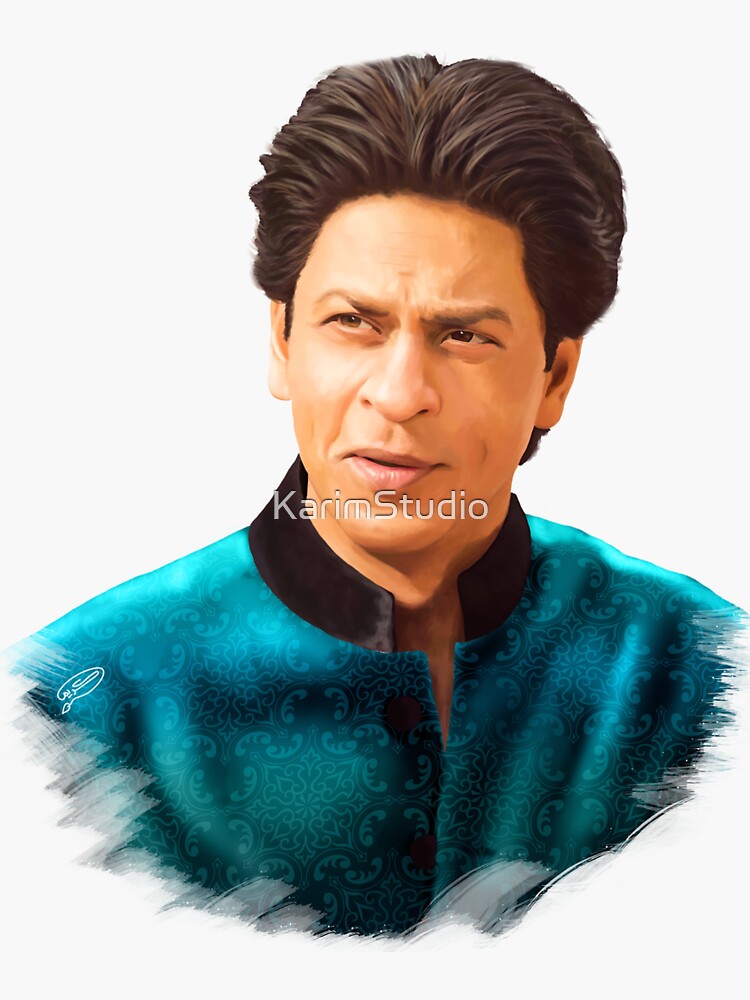 "Shah Rukh Khan Digital Painting" Sticker for Sale by KarimStudio ...