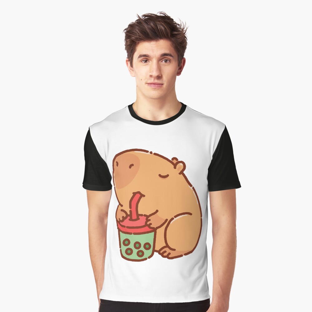 "Cute capybara drinking boba tea , bubble tea" Sticker for Sale by ...