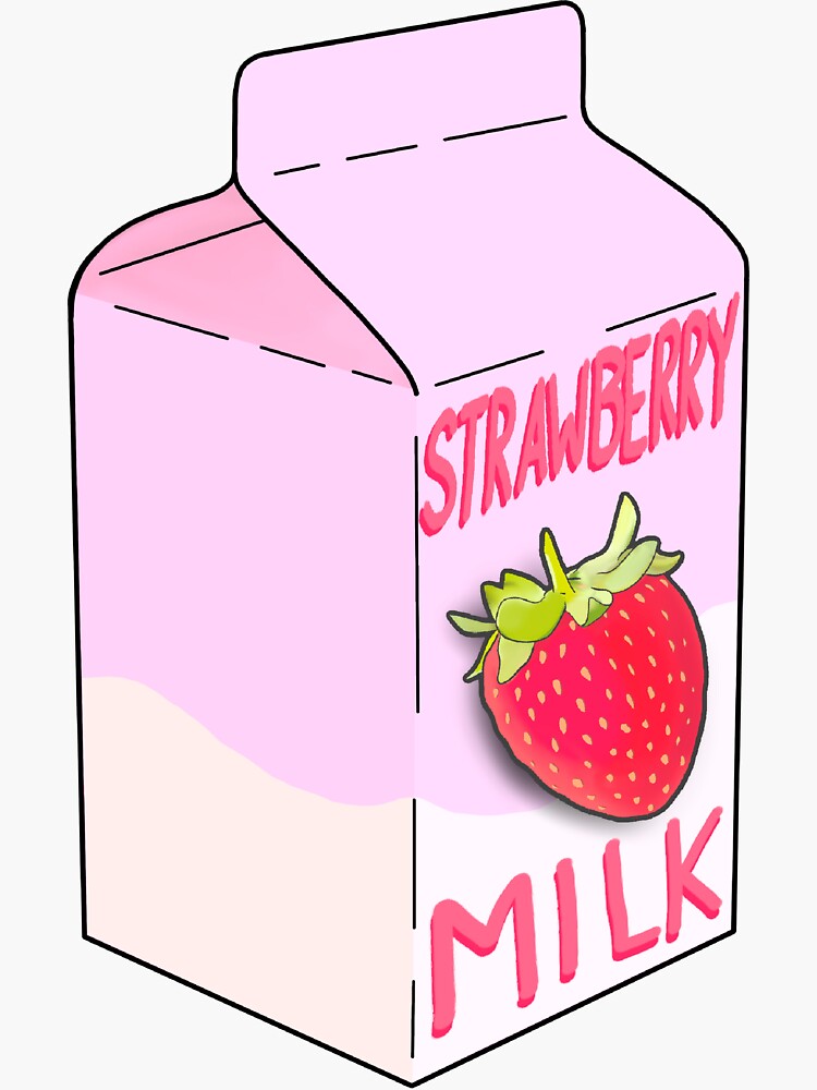 "Stawby milk" Sticker by Smol-Creep | Redbubble