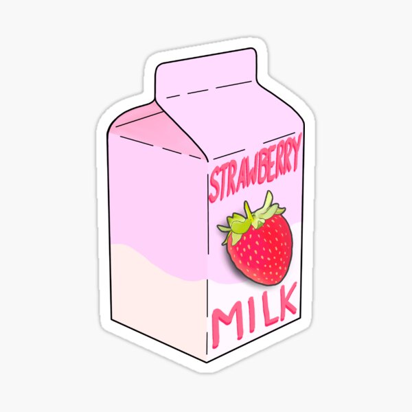 "Stawby milk" Sticker by Smol-Creep | Redbubble