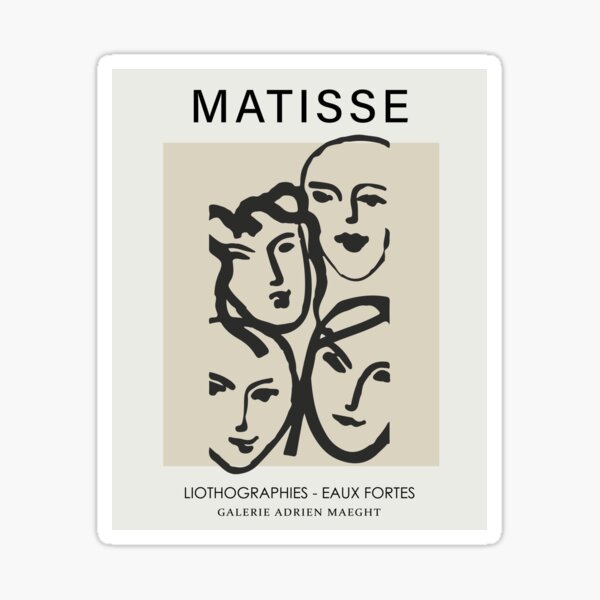 "Henri Matisse - Faces - Lithography" Sticker by artswag | Redbubble