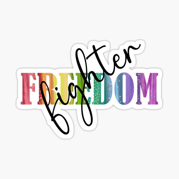"Rainbow freedom fighter" Sticker by MAKGITASHOP | Redbubble