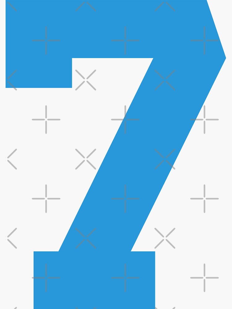 "Number 7, Blue seven, Sports number 7" Sticker for Sale by ...