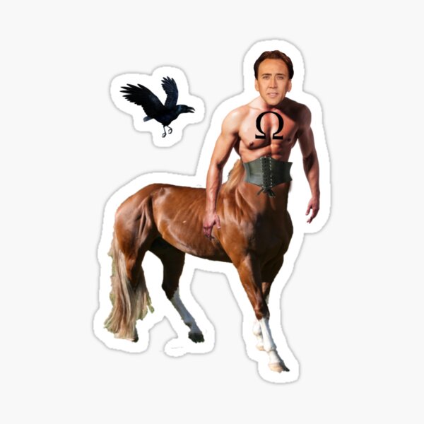 "Nicholas Cage Centaur, Omegaverse Goth" Sticker for Sale by MacoyGreco ...