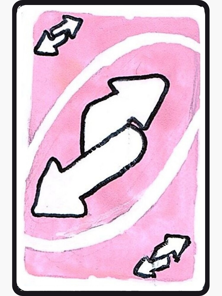 "Pink Uno Reverse" Sticker by PoppyCreates | Redbubble