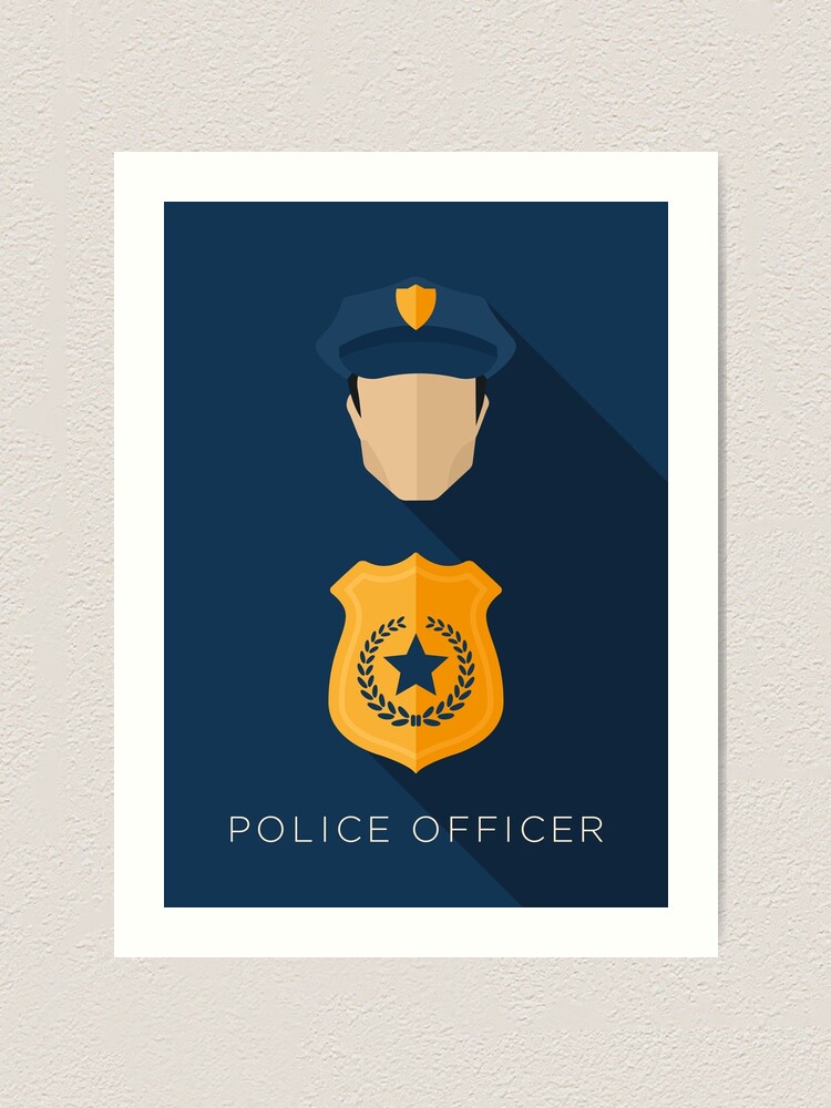 "Minimalistic Police Officer Brave Courageous Law Enforcement Cop Sign ...