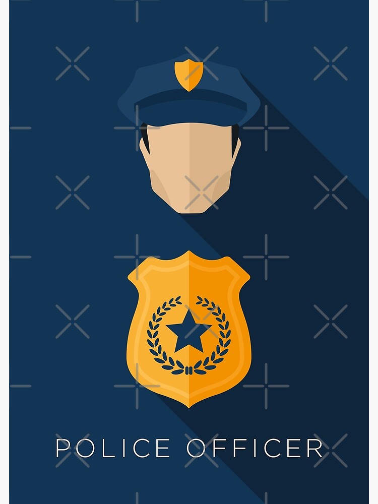 "Minimalistic Police Officer Brave Courageous Law Enforcement Cop Sign ...