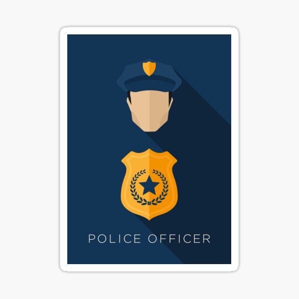 "Minimalistic Police Officer Brave Courageous Law Enforcement Cop Sign ...