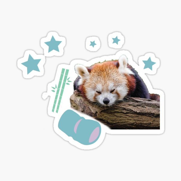 "Red Sleepy Panda" Sticker by DeanMoxely | Redbubble