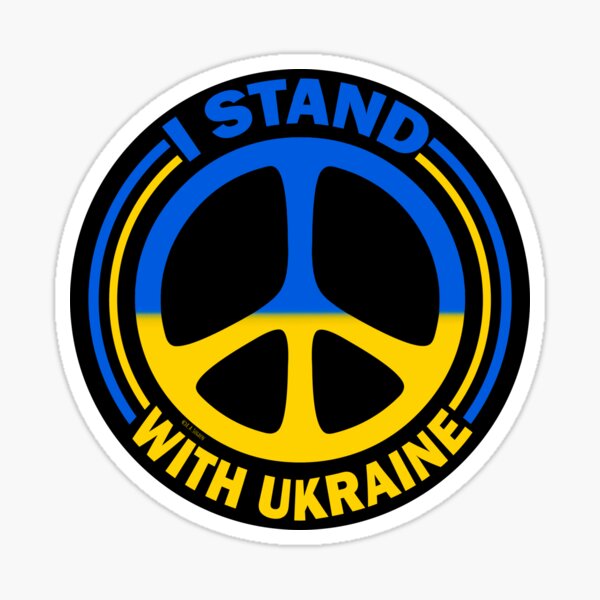 "I Stand With Ukraine Peace Symbol" Sticker for Sale by ArtVixen ...