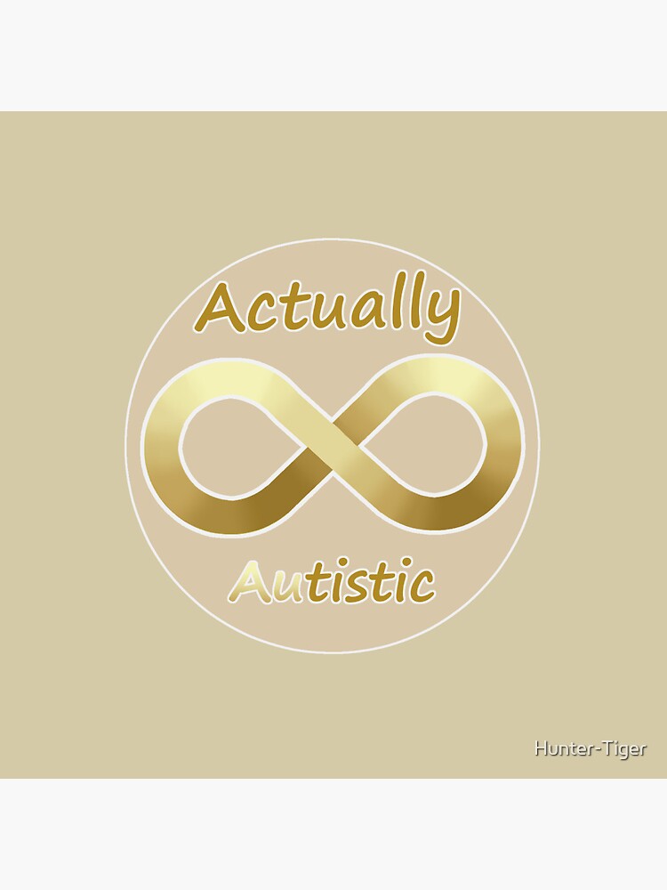 ""Actually Autistic" Golden Infinity Symbol" Pin by Hunter-Tiger ...