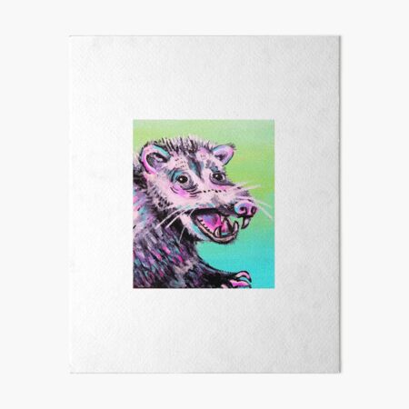 "Neon Pastel Opossum Original Art Painting" Art Board Print by ...