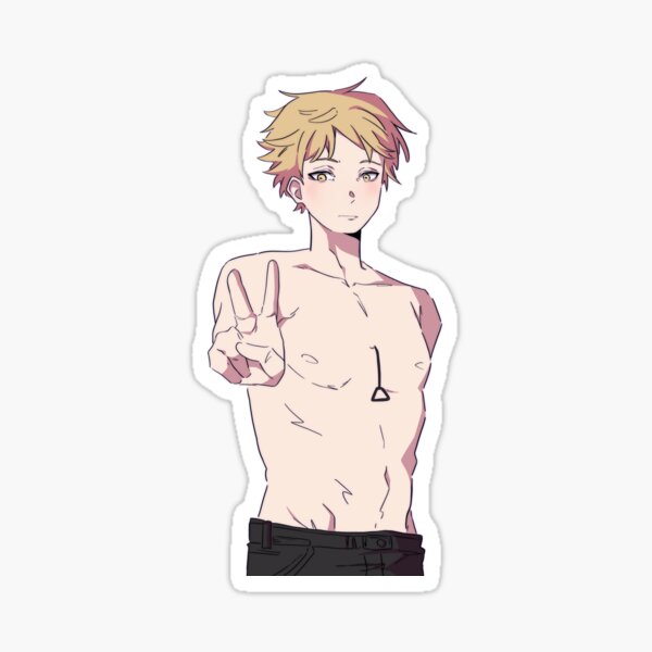 "Peace Sign Denji" Sticker by MochaBeanzz | Redbubble