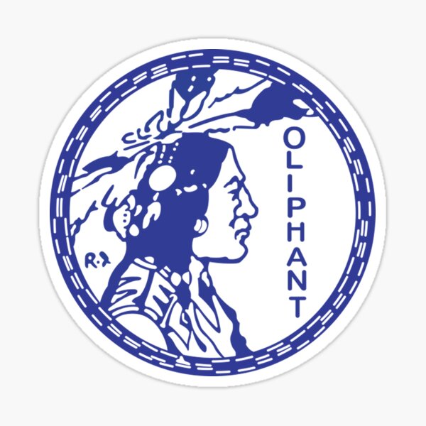 "Oliphant Indian Head Logo" Sticker by Prophecyrob | Redbubble