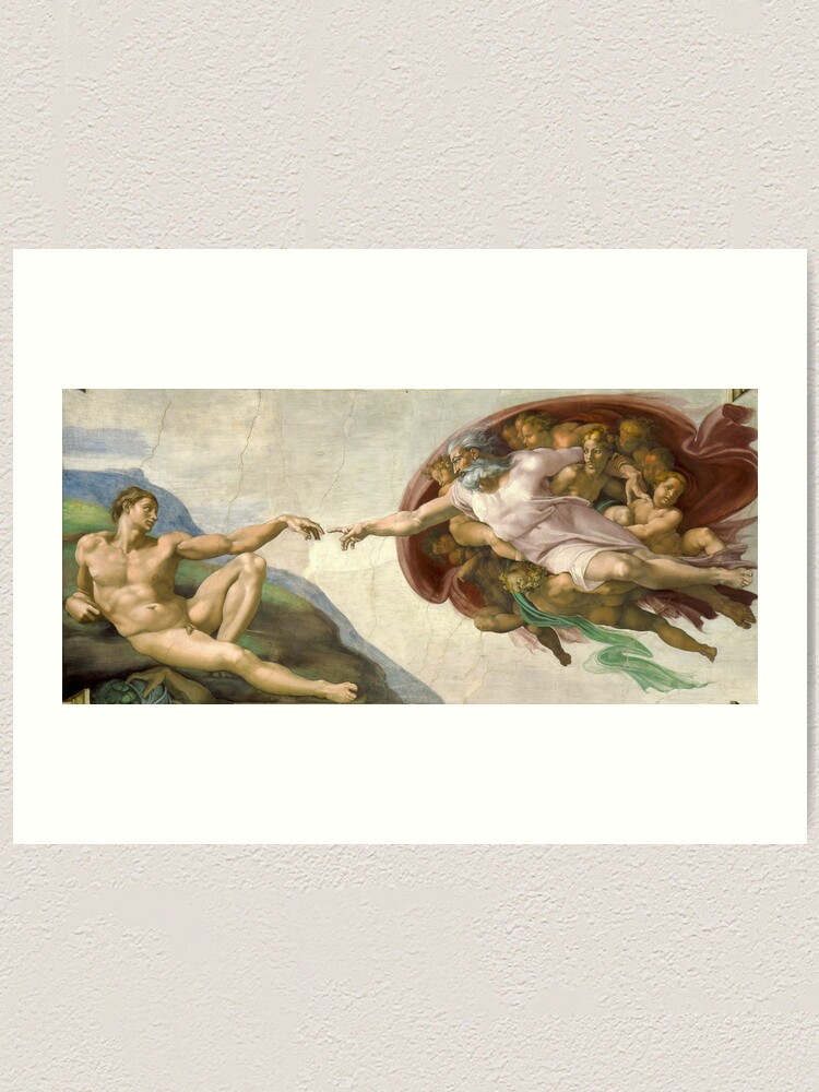 "Michelangelo Original Art Painting The Creation of Adam Artwork" Art ...