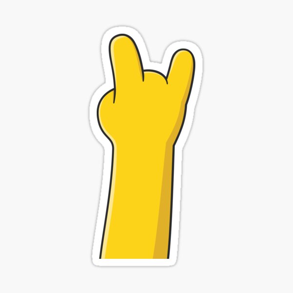 Pegatina «Simpson Hand - Rock n Roll» de renatokolberg | Redbubble