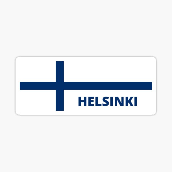 "Helsinki City in Finnish Flag" Sticker by aybe7elf | Redbubble