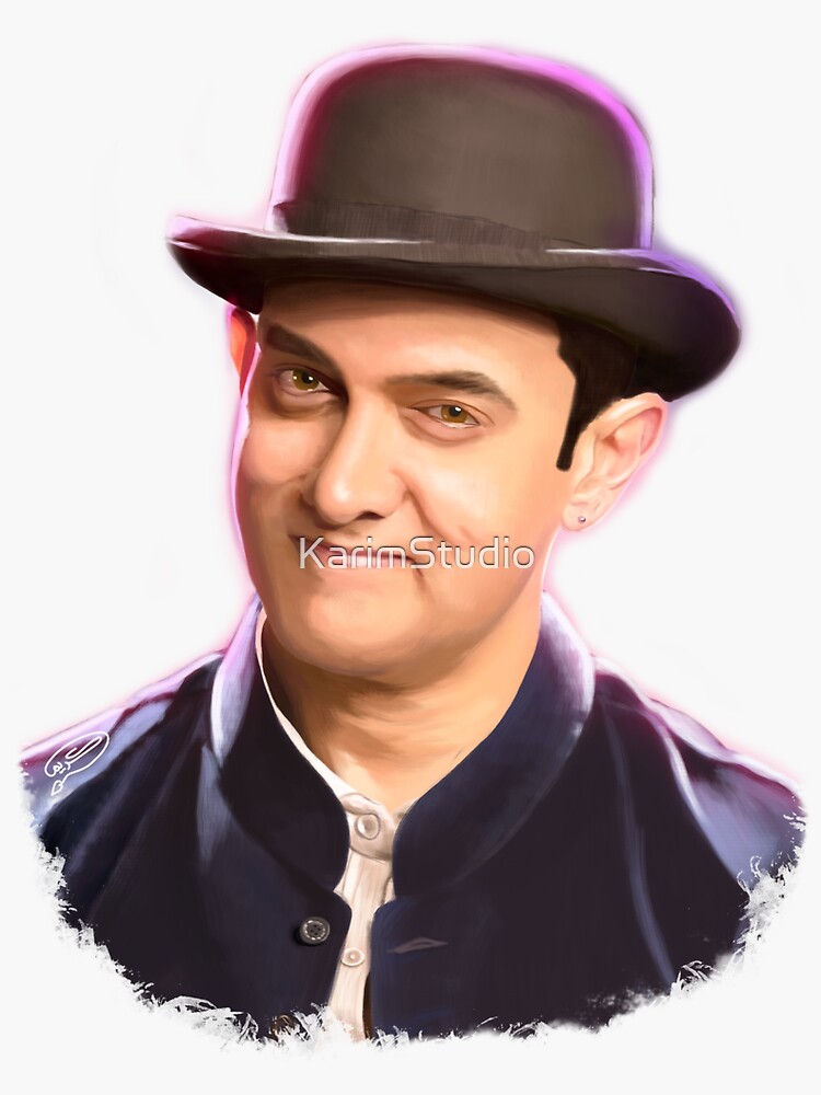 "Aamir khan Digital Panting" Sticker for Sale by KarimStudio | Redbubble