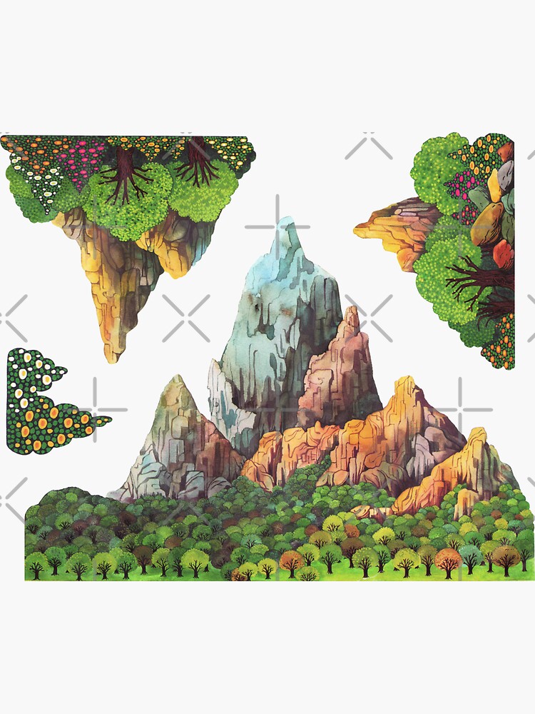 "Misty Mountain Sticker Pack" Sticker by elevens | Redbubble