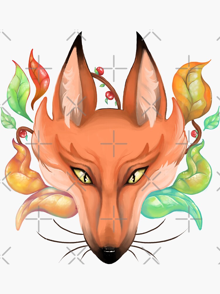 "Feral fox" Sticker by VulpexArts | Redbubble