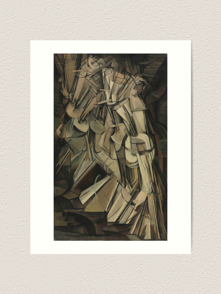 "Marcel Duchamp Original Art Painting Nude Descending a Staircase No. 2 Artwork" Art Print for ...