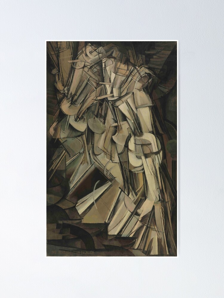 "Marcel Duchamp Original Art Painting Nude Descending a Staircase No. 2 Artwork" Poster by ...
