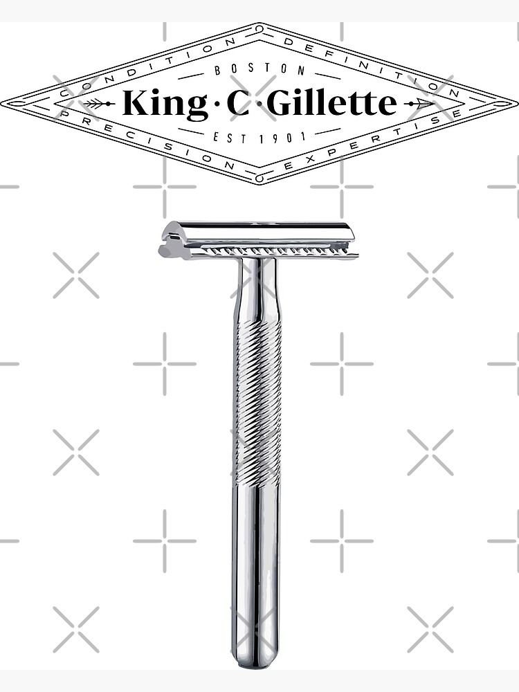 "King C Gillette Safety Razor (Light Colored Items)" Poster by ...