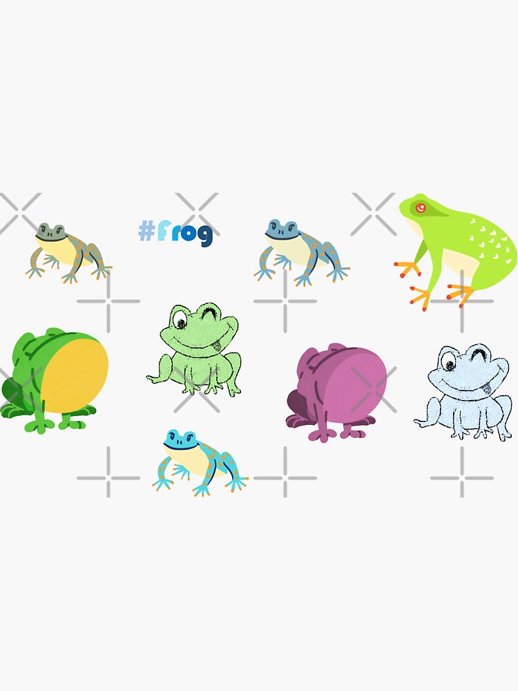"Mash Up Of Frogs - Sticker Pack" Sticker by FaneelaBi | Redbubble
