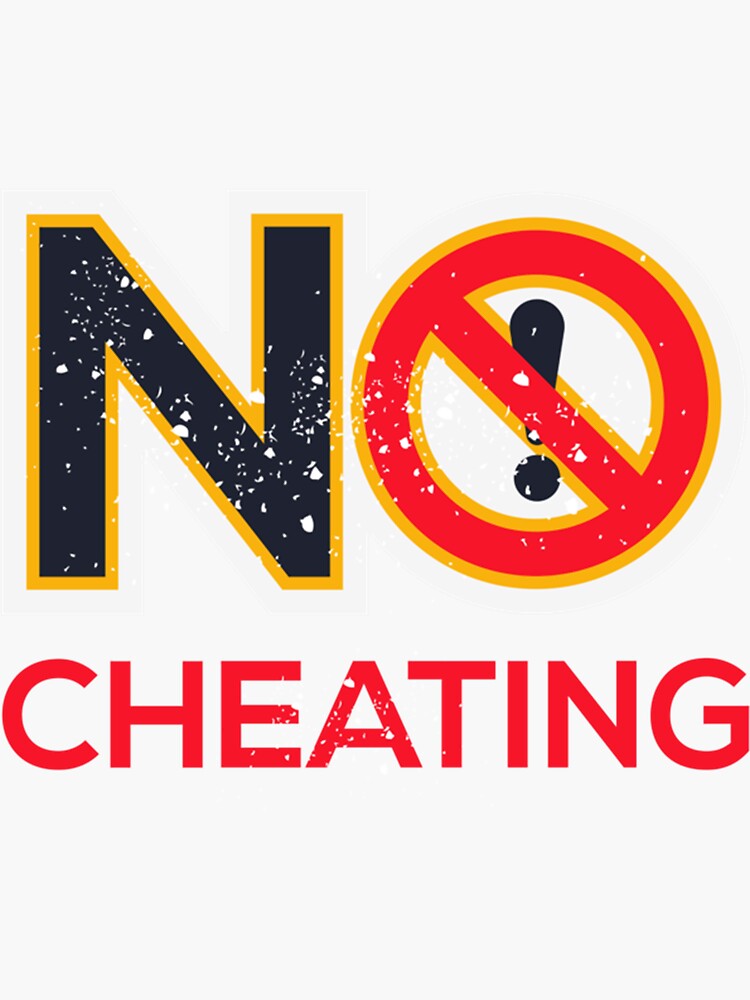 "Creative Warning sign (No cheating) " Sticker for Sale by Stupiditeees ...