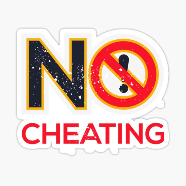 "Creative Warning sign (No cheating) " Sticker for Sale by Stupiditeees ...
