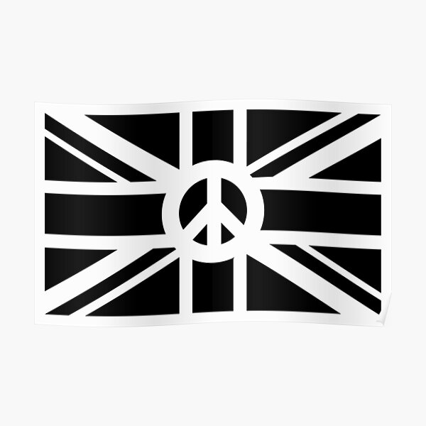 "Black Union Flag With Peace Symbol" Poster for Sale by LususSaule ...