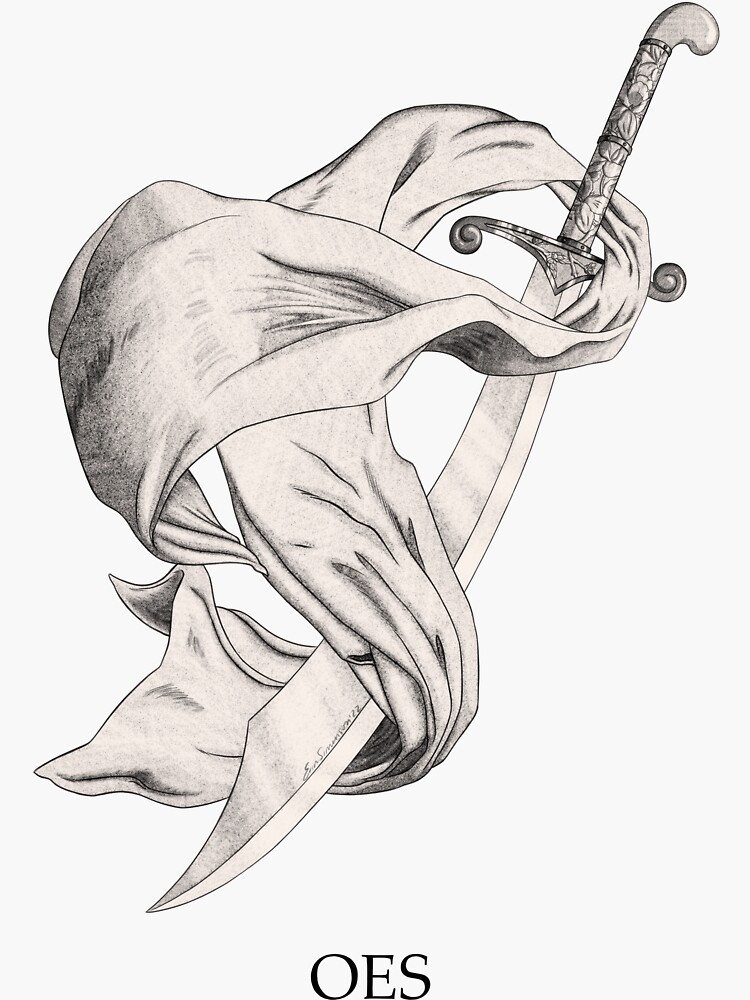 "The Sword and Veil - OES" Sticker for Sale by ARIsEasternStar | Redbubble