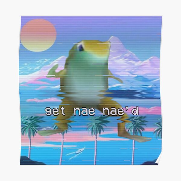 " vaporwave get nae nae frog meme " Poster for Sale by purplepinkdrgn ...