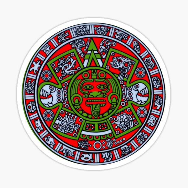 "Classic Mexican Hispanic Aztec Calendar Sun Dial Sun Stone Black and ...