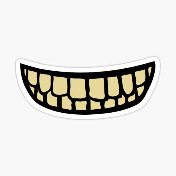 "yellow teeth, Big Smile" Sticker by petitphoenix | Redbubble