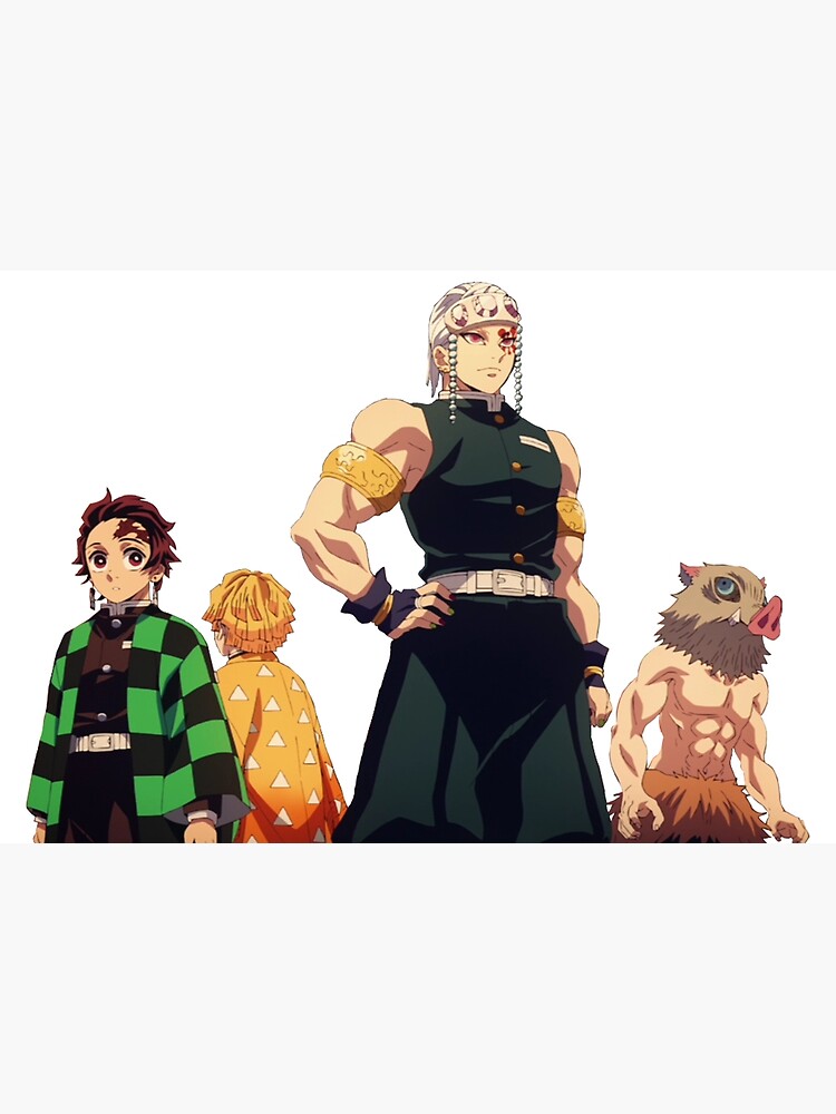 "kimetsu no yaiba-Tengen Uzui-tanjirou-inosuke-zenitsu" Art Print by ...