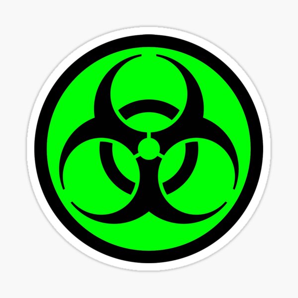 "Biohazard (Neon Green)" Sticker by DForss | Redbubble