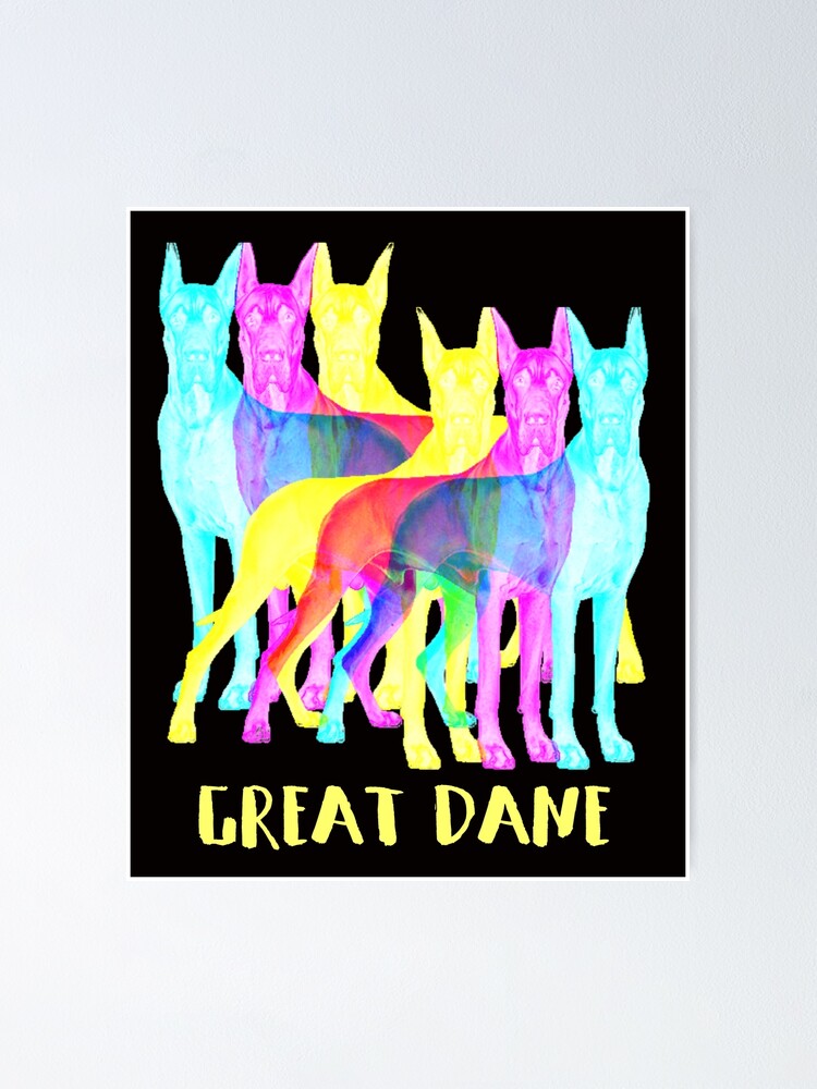 "Colorful Great Dane Art " Poster for Sale by joseech | Redbubble