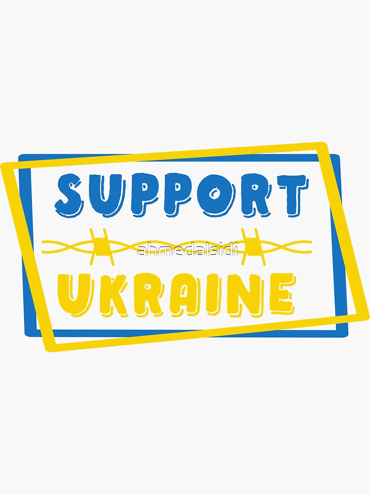 "Support Ukraine Brush Flag Sticker" Sticker by ahmedalsidi | Redbubble