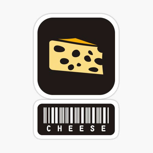 "Cheddar cheese with barcode" Sticker by ANOUDA | Redbubble