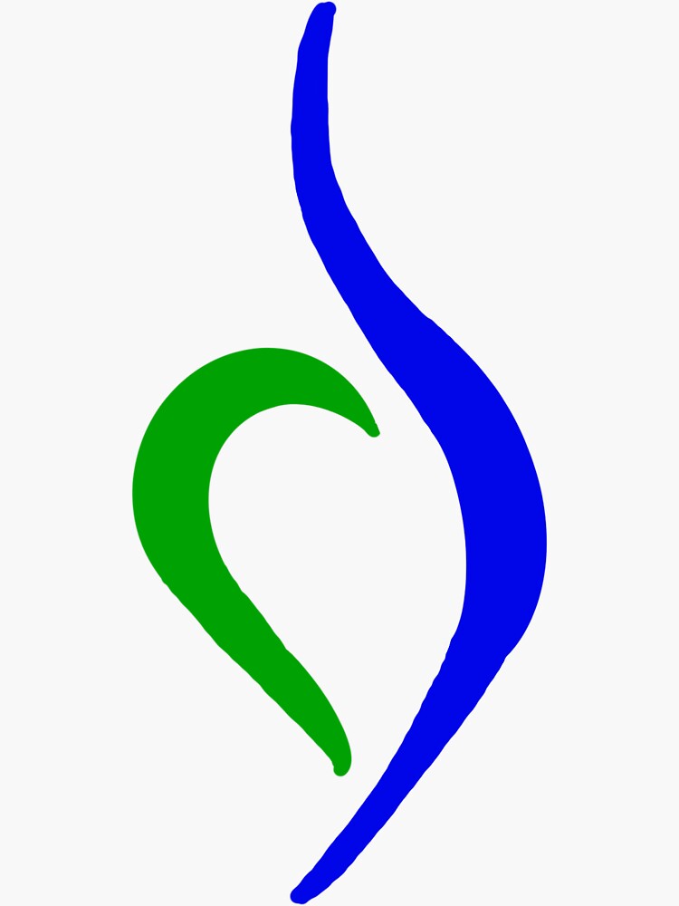 "NEDA Symbol - Blue and Green" Sticker by kittyandbirdie | Redbubble