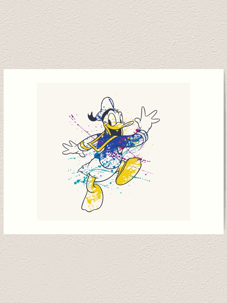 "Mic.key And Friends Donald Duck Paint Splatter" Art Print for Sale by ...
