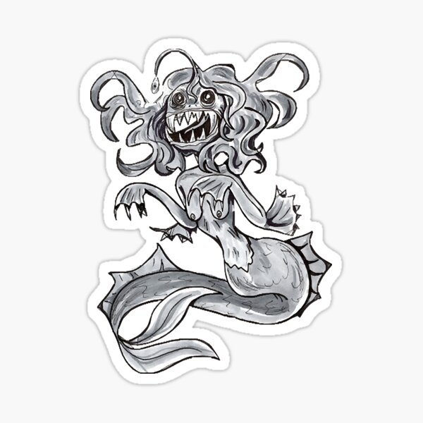 "Horror Fish " Sticker by ennedygh | Redbubble